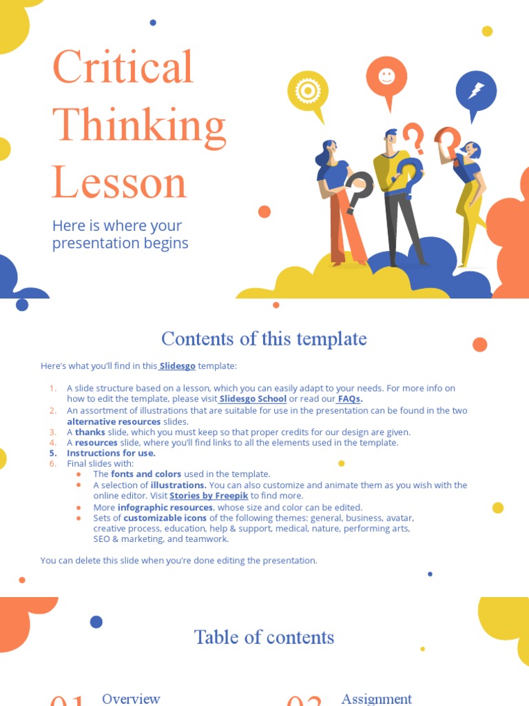 Critical Thinking Lesson by Slidego | PDF | Planets | Solar System