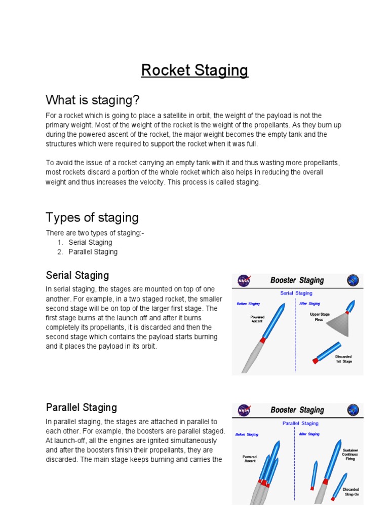 Rocket Staging and Need of Rocket Boosters | PDF | Multistage Rocket ...