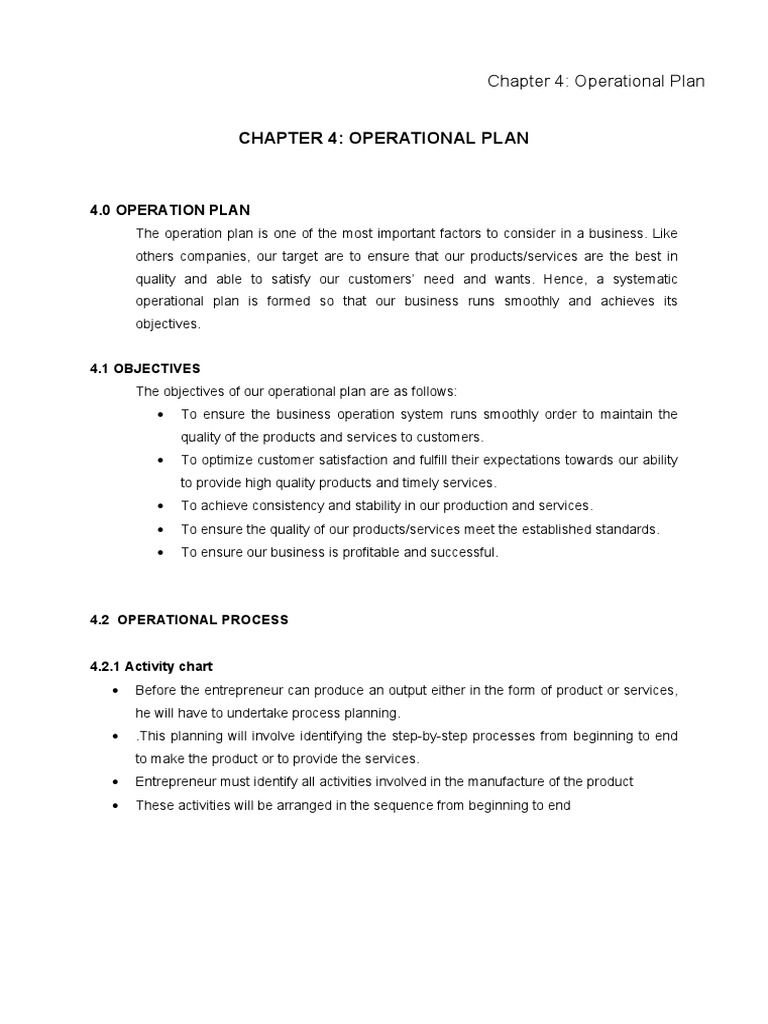 c4 Operation Plan | PDF | Customer | Economies