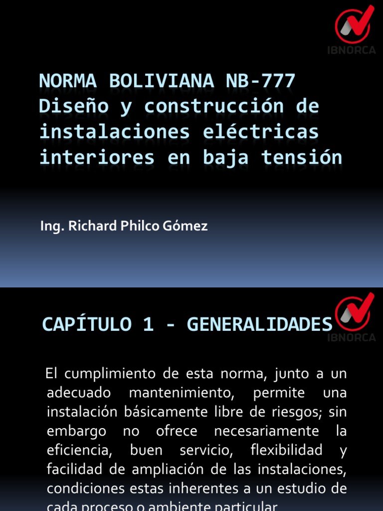 02 Presentación NB 777 | PDF | Ingenieria Eléctrica | Aislador ...