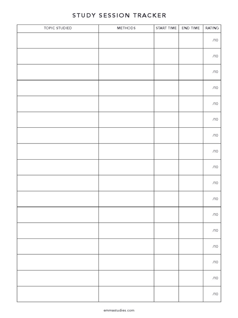 Study Session Tracker | PDF