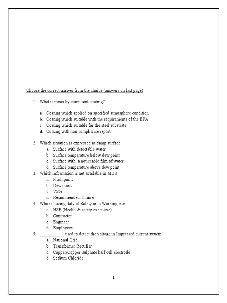 Compliant Coating and Painting Quiz | PDF | Paint | Galvanization