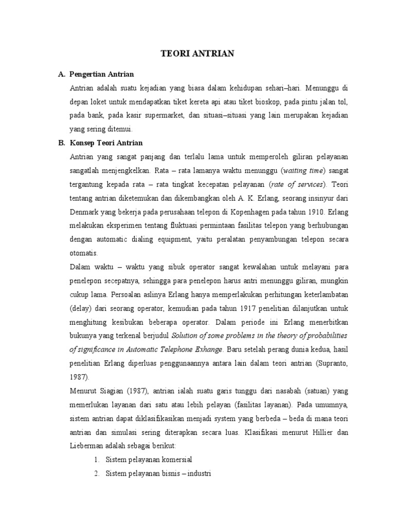 Memahami Teori Antrian | PDF