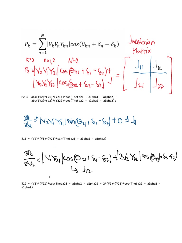 Load Flow Analysis Using Newton Raphson 2 Bus DISCUSSION | PDF