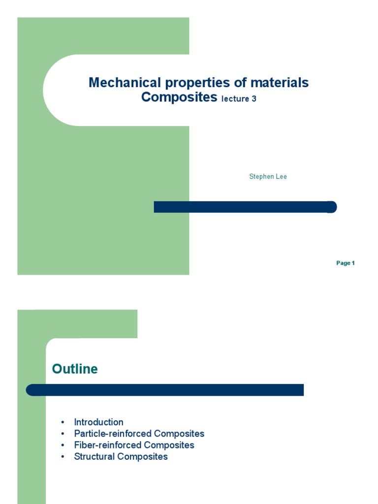 3 Mechanical Properties of Materials Composites Lecture 3 | PDF ...