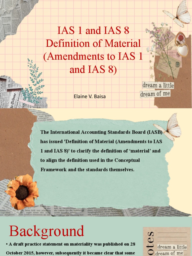 IAS 1 and IAS 8 Definition of Material (Amendments To IAS 1 and IAS 8 ...