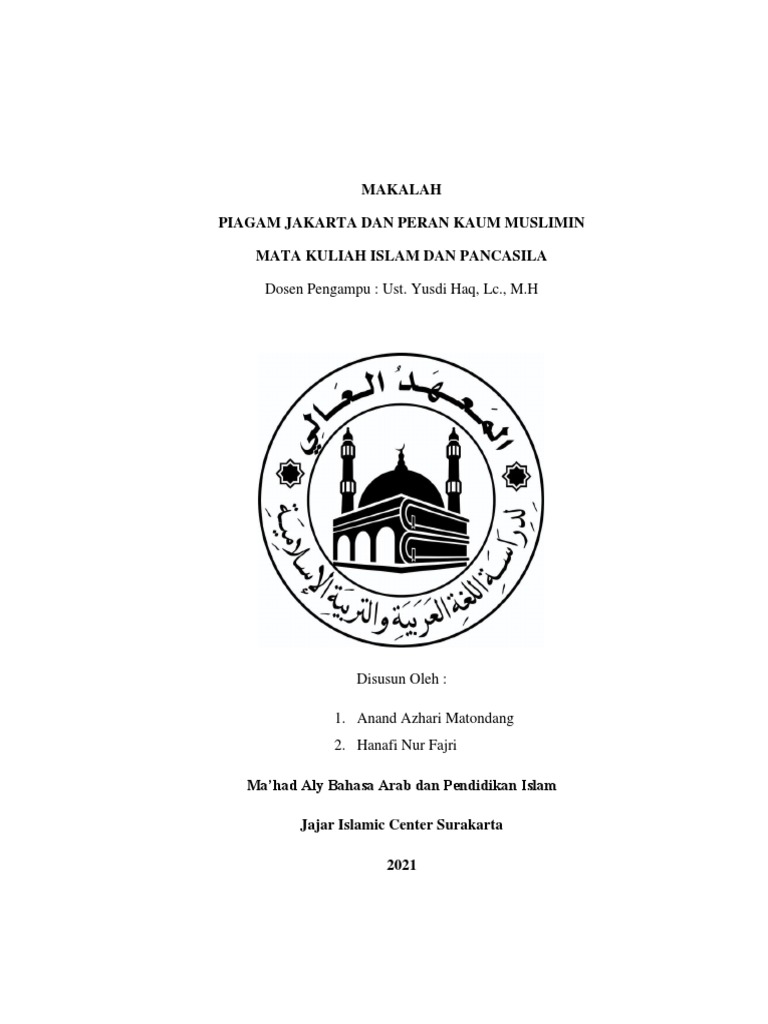Piagam Jakarta Dan Peran Kaum Muslimin | PDF