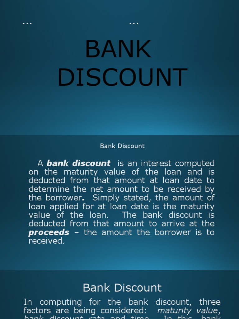 Bank-Discount | PDF | Discounting | Interest Rates