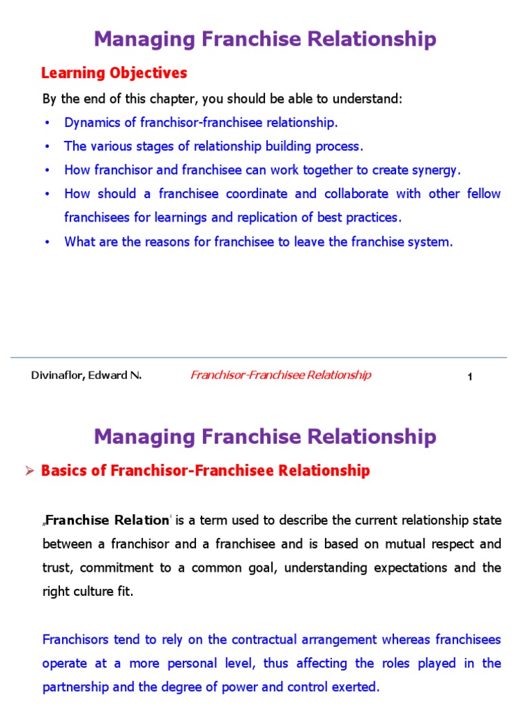 Franchisor-Franchisee Relationship Dynamics | PDF | Franchising | Economies