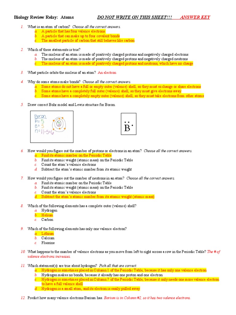 Biology Review Relay, Building LIfe On Earth ANSWER KEY | PDF ...