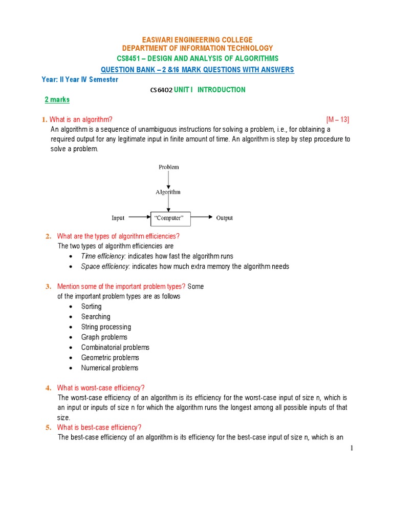 CS8451 DAA QB | PDF | Algorithms | Time Complexity CS8451 DAA QB | PDF | Algorithms | Time Complexity