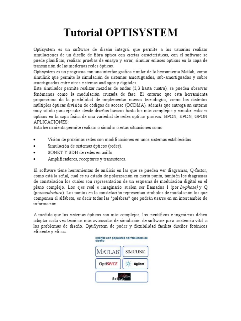 Guia 1 Optisystem | PDF | Filtro electronico | Óptica