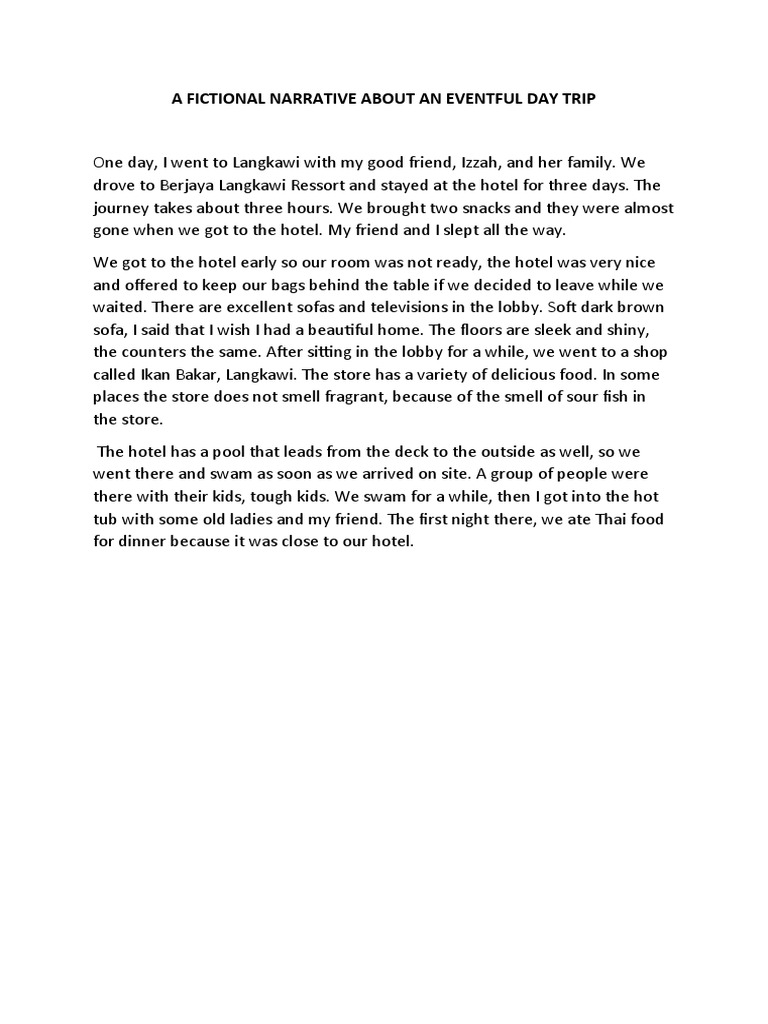 A Fictional Narrative About An Eventful Day Trip | PDF