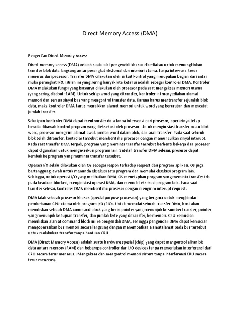 Direct Memory Access | PDF