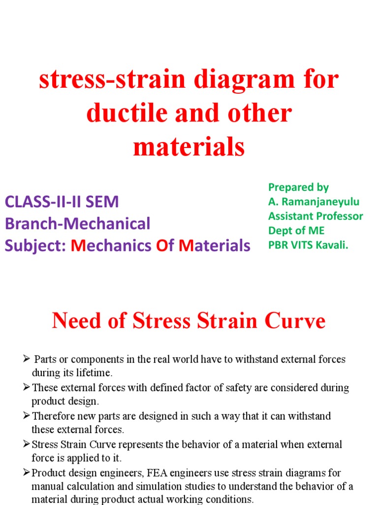 STRESS-STRAIN DIAGRAMS | PDF | Deformation (Engineering) | Yield (Engineering)