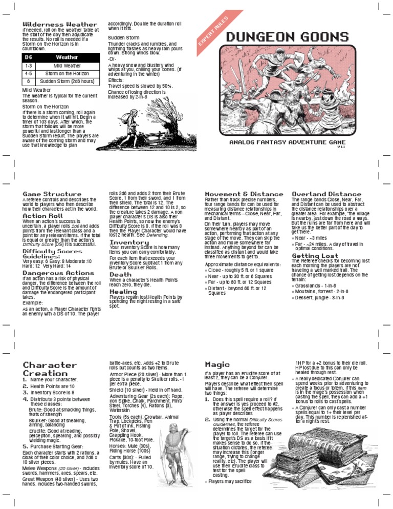 Dungeon Goons v1.1 | PDF | Storms