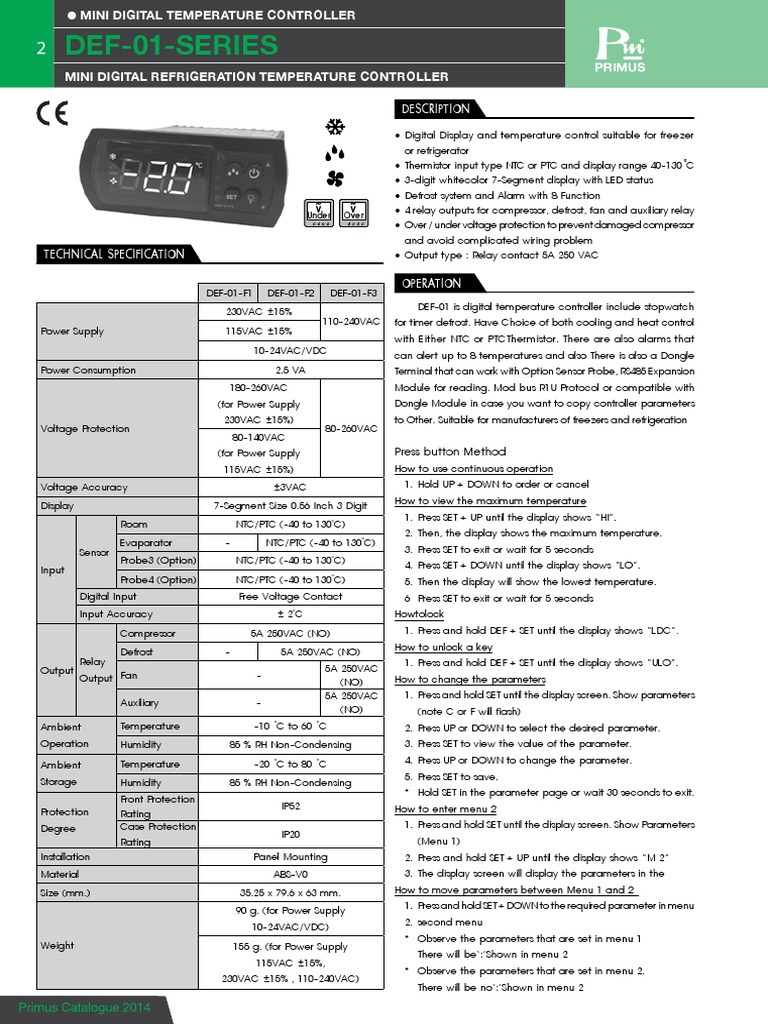 Mini Digital Temperature Controller | PDF | Refrigerator | Relay