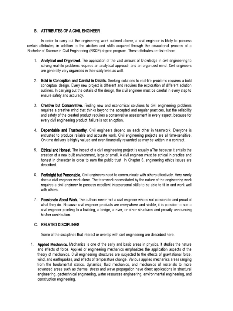 Attributes of A Civil Engineer | Download Free PDF | Engineering ...