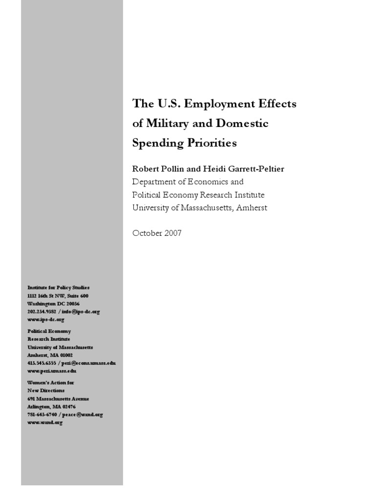 Impact of Military vs. Domestic Spending on Jobs | PDF | Input–Output ...