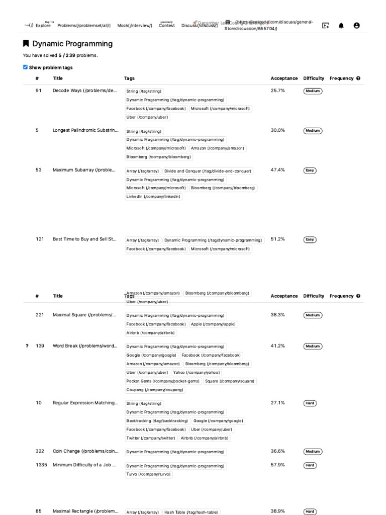 Dynamic Programming - LeetCode | PDF | Dynamic Programming | String ...