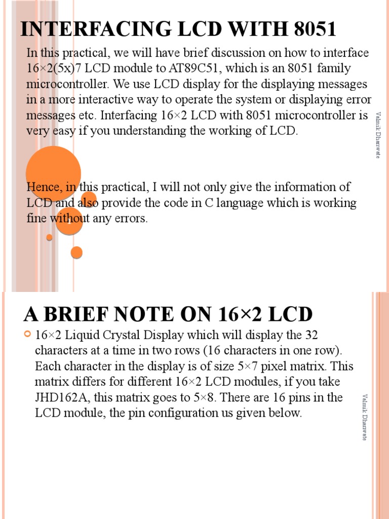 Interfacing 16x2 LCD with 8051 | PDF | Liquid Crystal Display ...