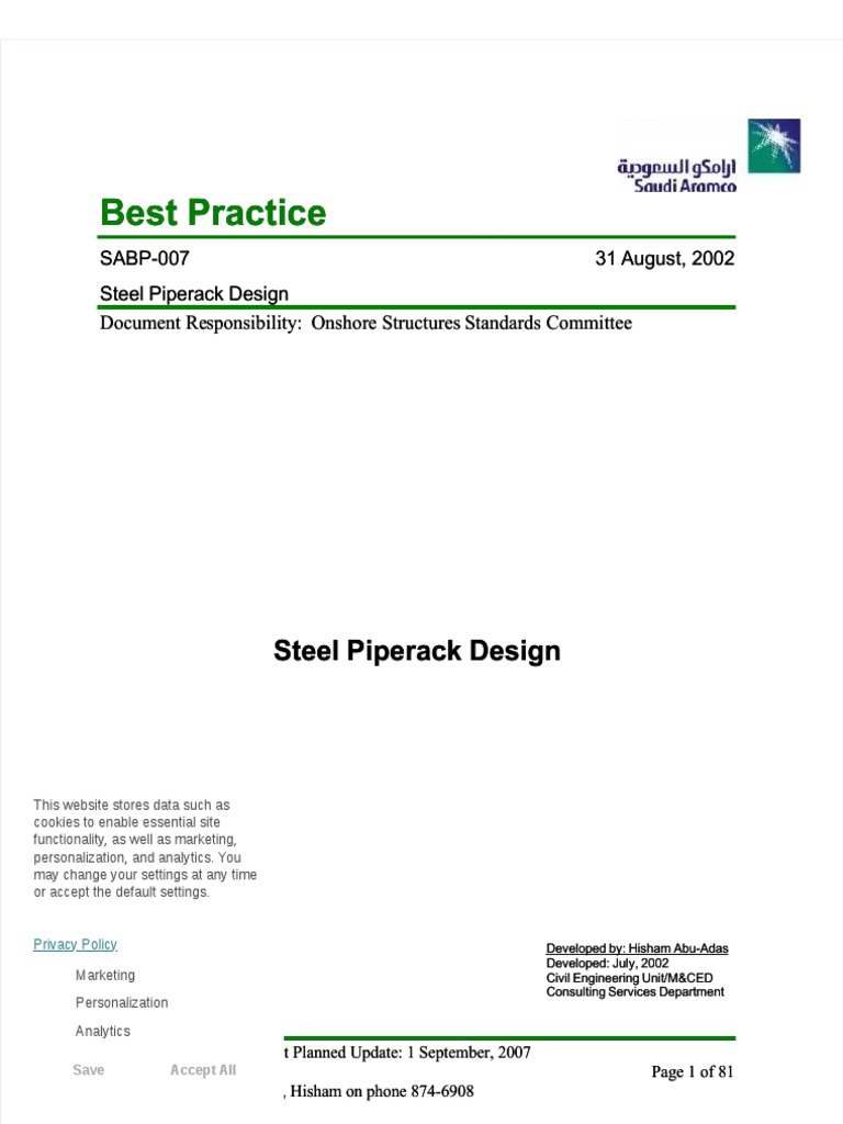 Pipe Rack Calculation | PDF | Civil Engineering | Computing