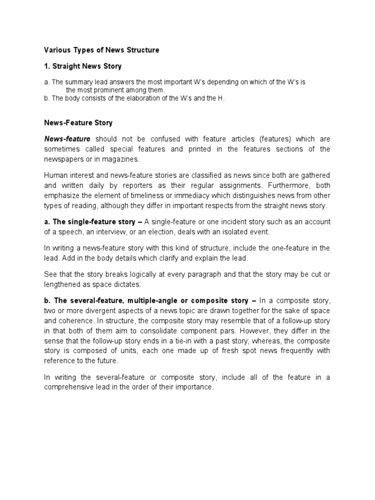 Various Types of News Structure | PDF