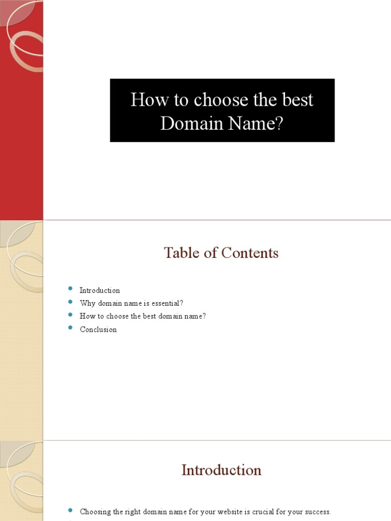 How To Choose The Best Domain Name | PDF | Domain Name | Search Engine ...