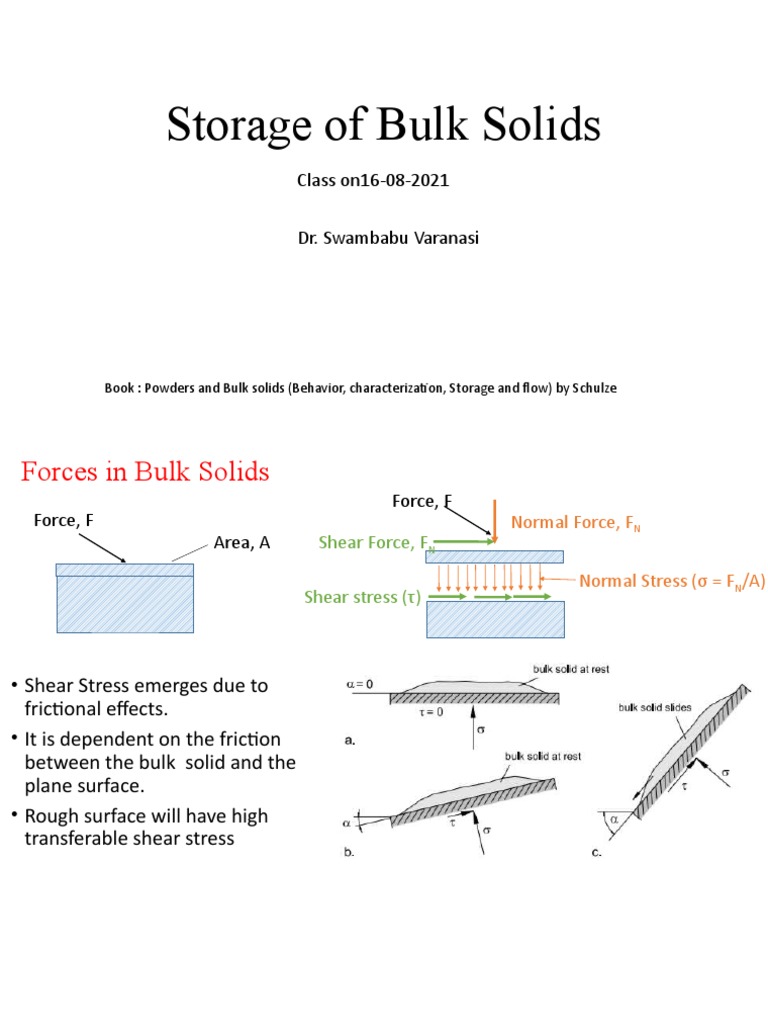 Storage of Bulk Solids | PDF | Stress (Mechanics) | Solid