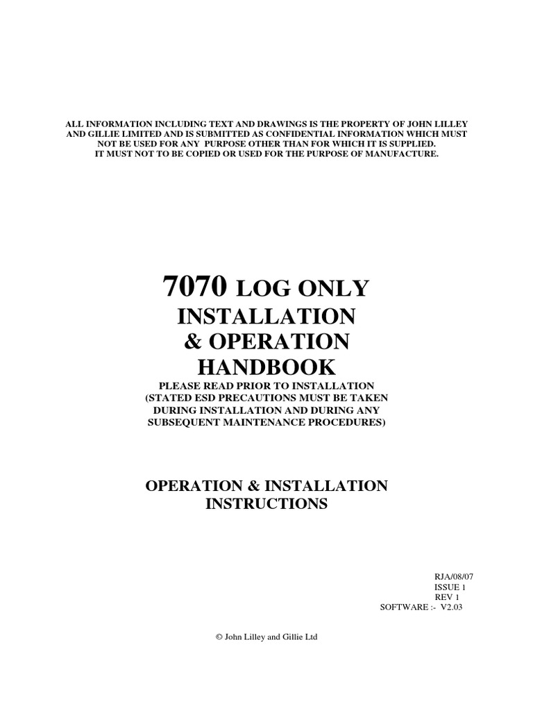 Walker 7070 Speedlog | PDF | Screw | Power Supply