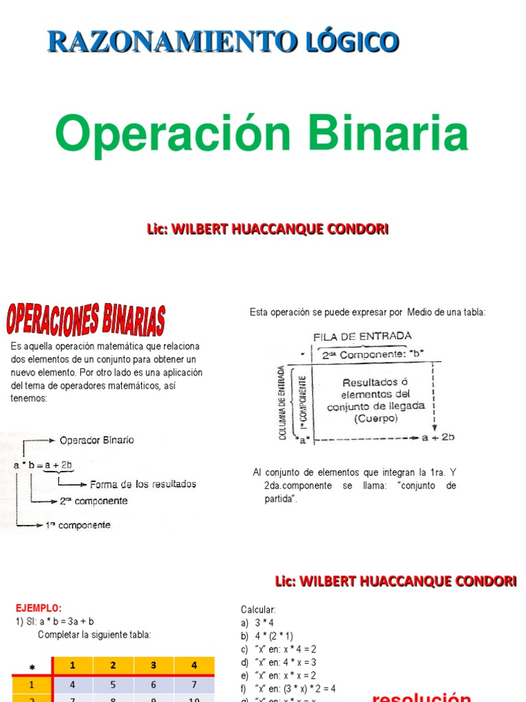 S4 Operacion Binaria Resolucion | PDF | Matemática Elemental | Objetos ...