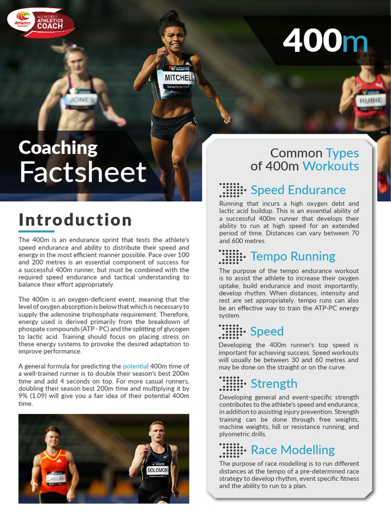 400m Factsheet | PDF | Weight Training | Management Of Obesity