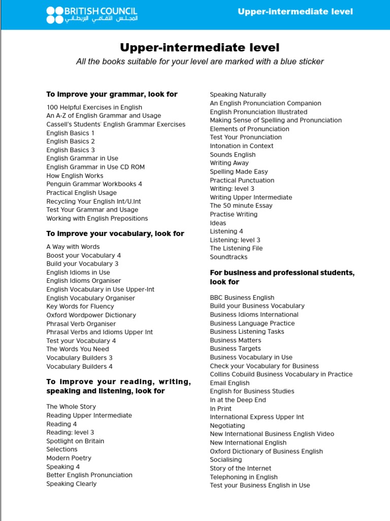 Ps Learn English Upper Intermediate List Blue Gaza | PDF ...