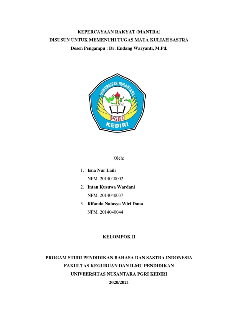 Makalah PUISI RAKYAT (Mantra) | PDF