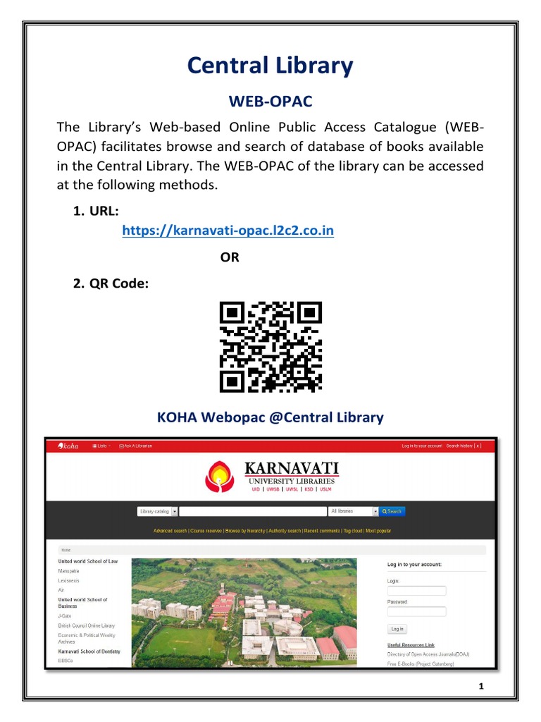 Web-OPAC User Guide | PDF