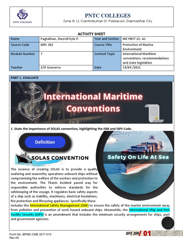 PNTC Colleges: Activity Sheet | PDF | Sonar