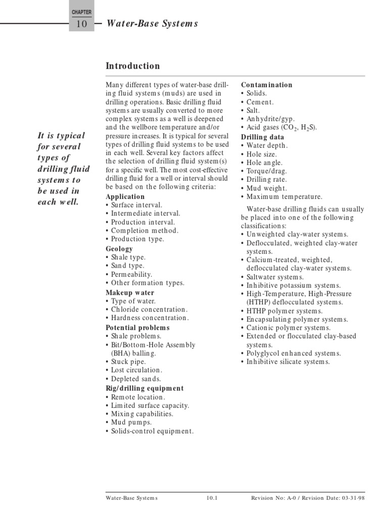 Chap - 10 Water-Base Systems | PDF | Chemical Compounds | Chemistry