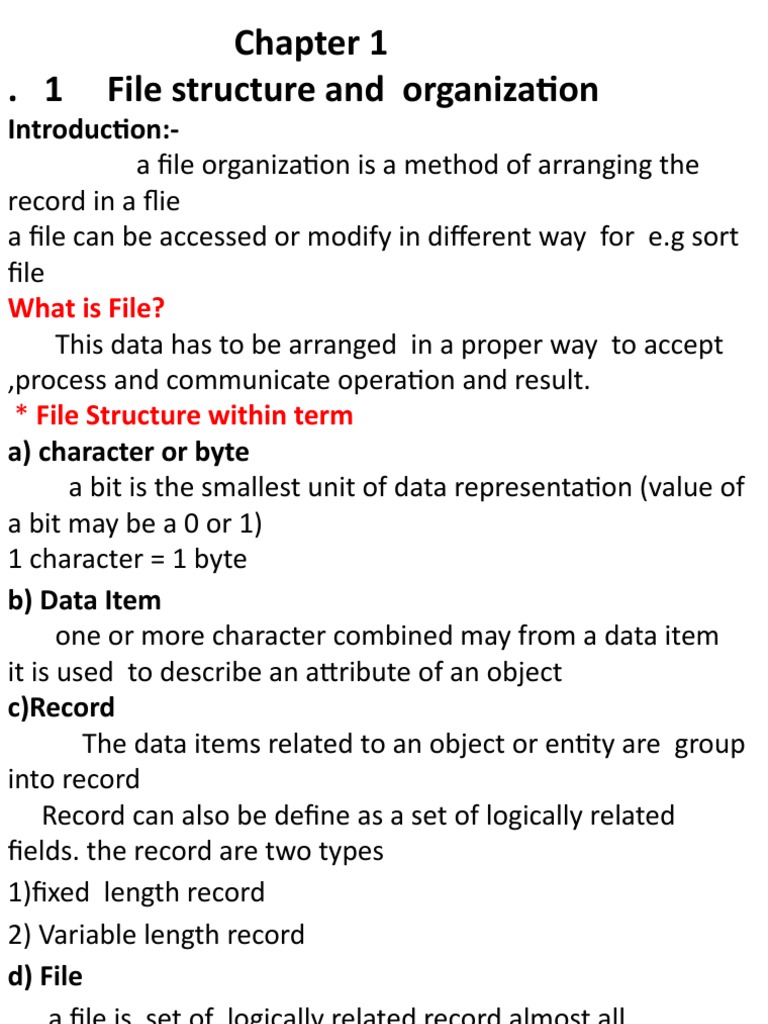 1 File Structure & Organization | PDF | Database Index | Computer File