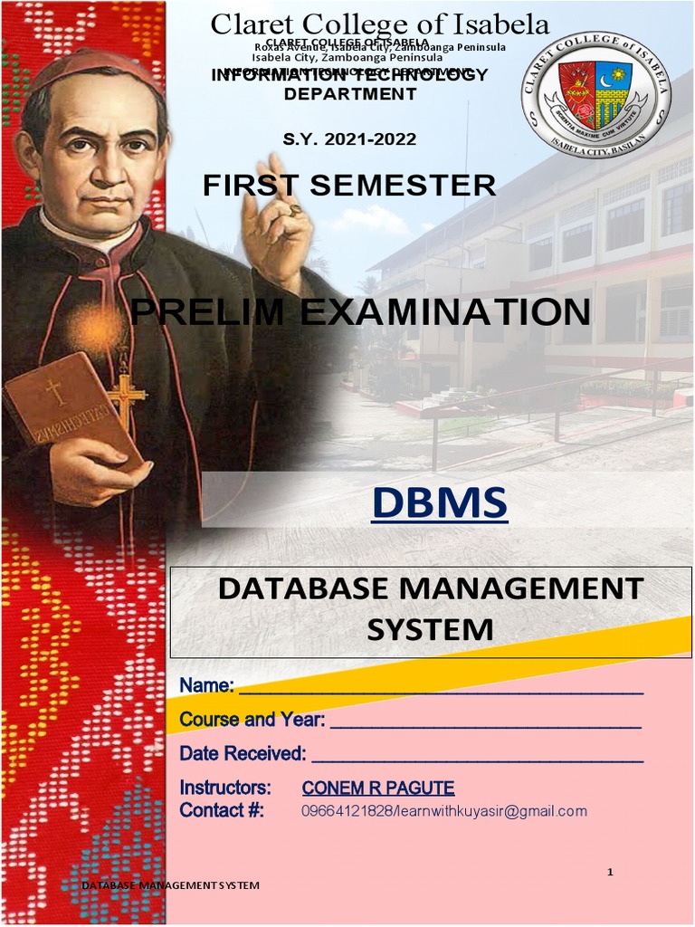 DBMS Prelim Exam | Download Free PDF | Databases | Data Model