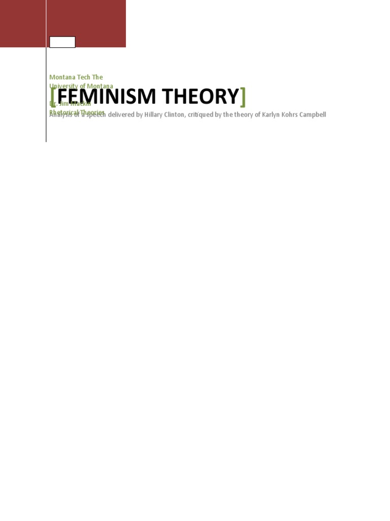 Feminism Theory: Montana Tech The University of Montana Dr. Jim Mackin ...