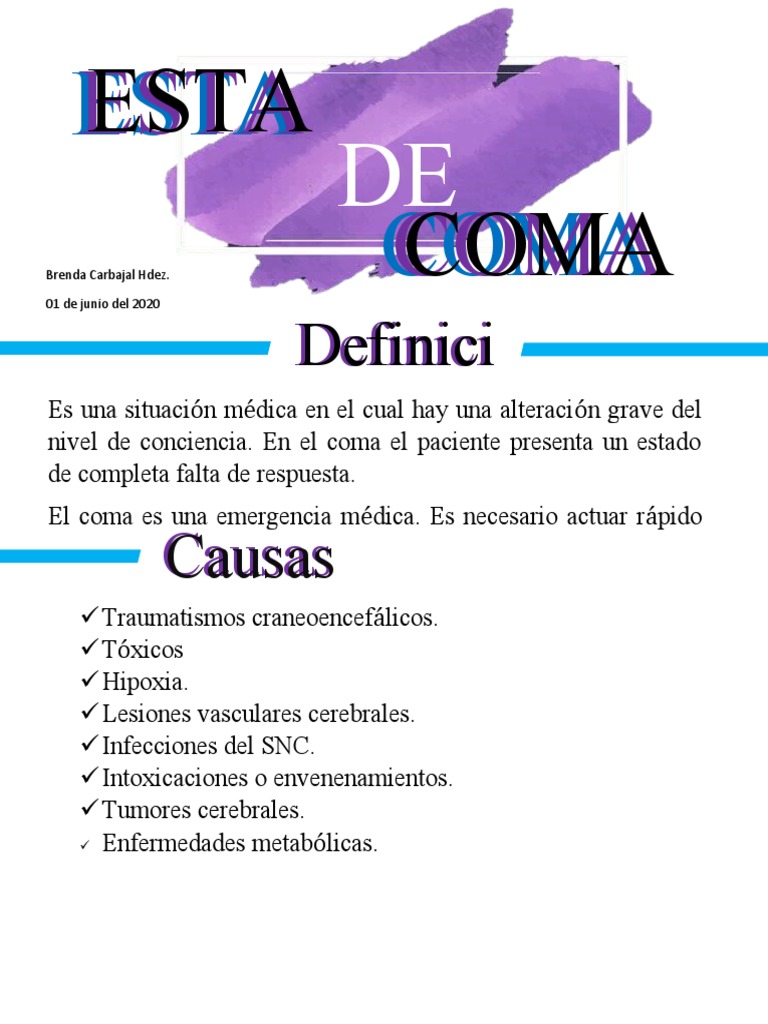 Causas y Clasificación del Coma Médico | PDF