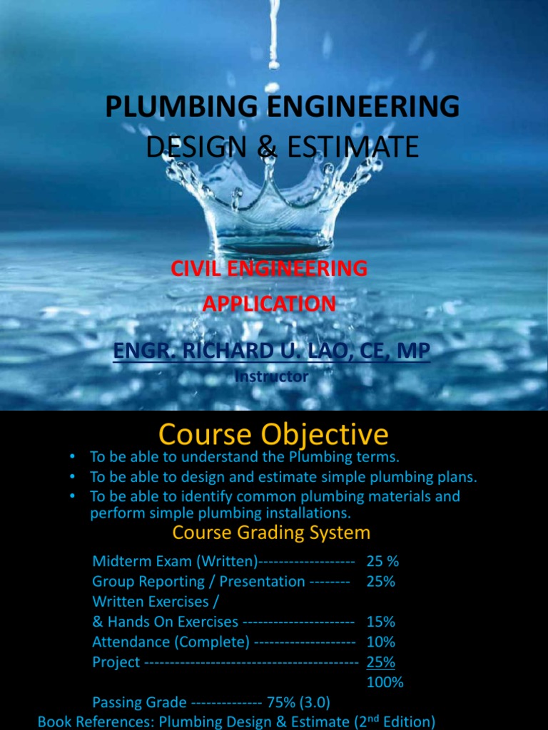 Plumbing Engineering: Design & Estimate | PDF | Plumbing | Sanitary Sewer