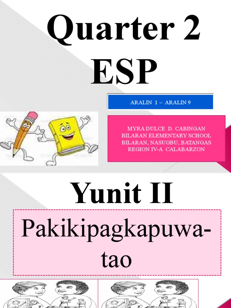 Quarter 2 Esp Aralin 1 - Aralin 9 Mdcabingan | PDF