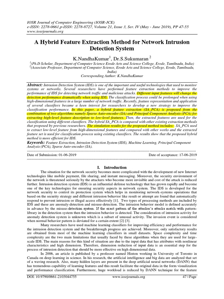 Hybrid feature extraction improves IDS performance | PDF | Deep ...