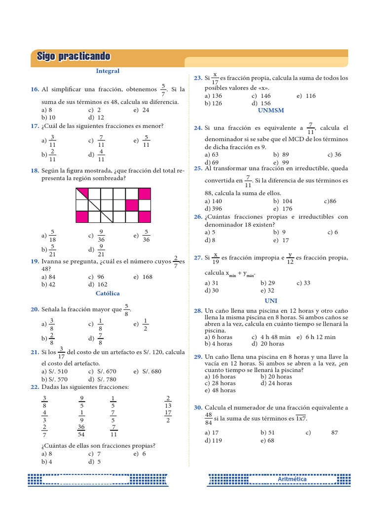 Sigo Practicando: Integral 16. 23 | PDF | Matemáticas | Aritmética