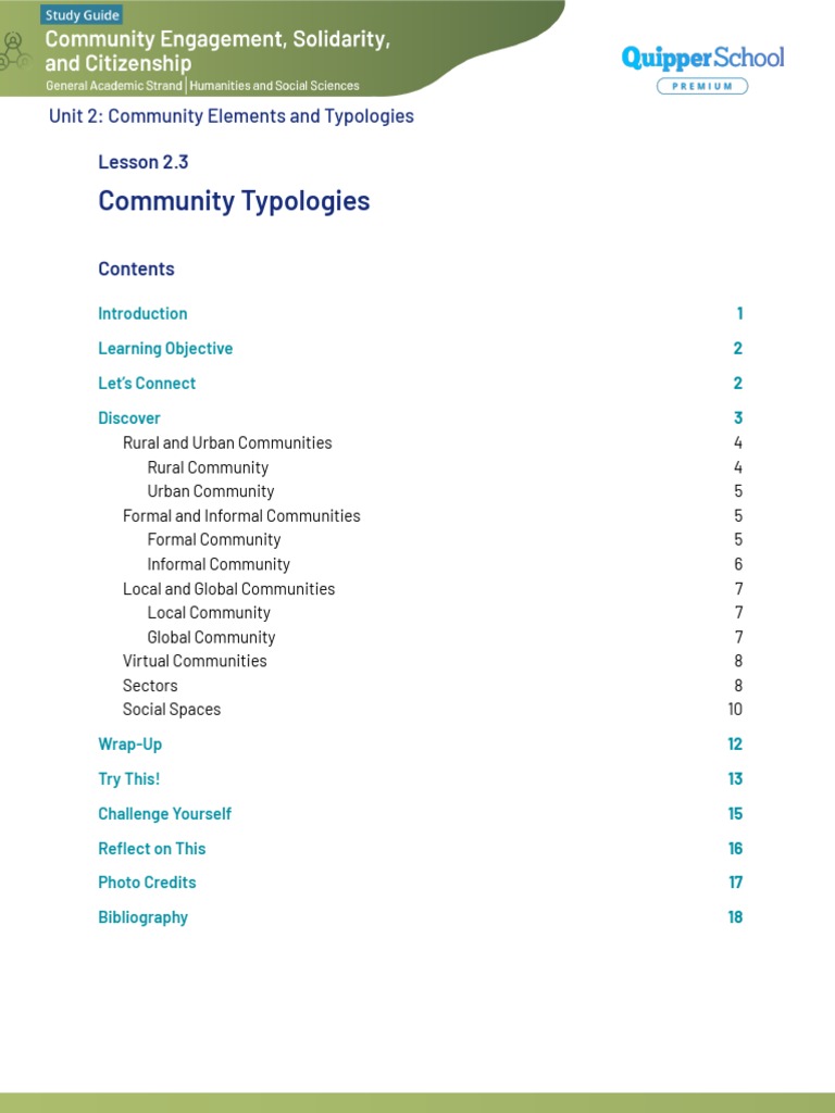 Exploring Community Typologies: Rural vs Urban, Formal vs Informal ...
