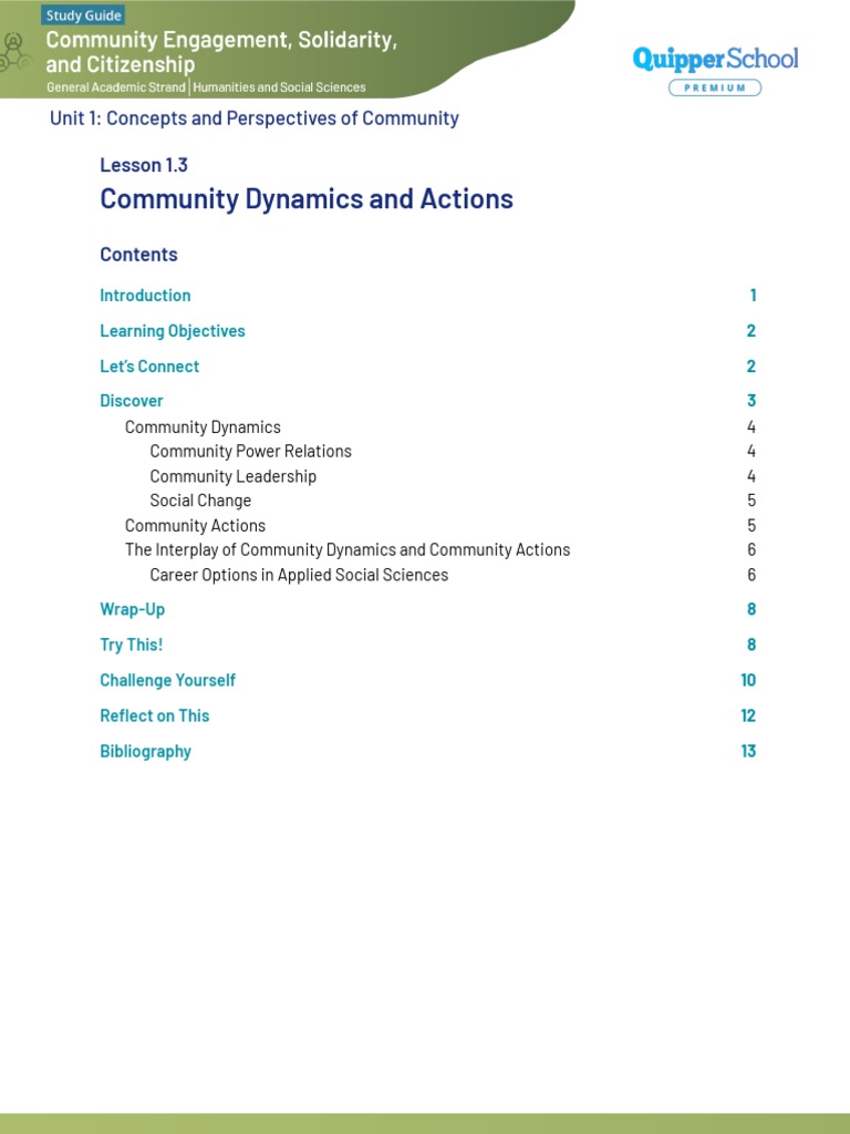 Understanding Community Dynamics and Actions | PDF | Community | Leadership