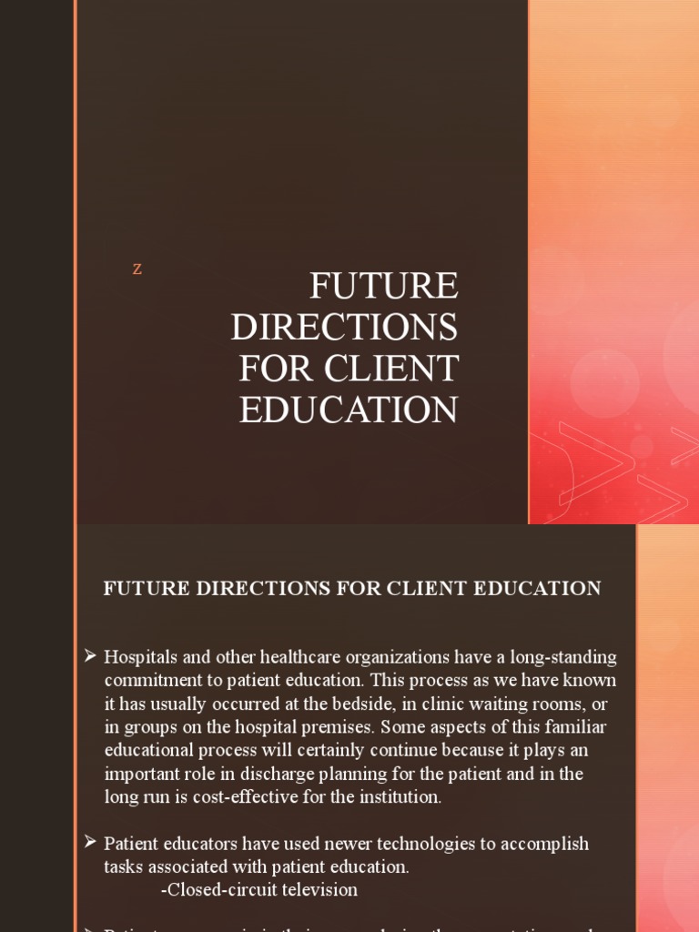 Future Directions For Client Education | Download Free PDF | Health ...