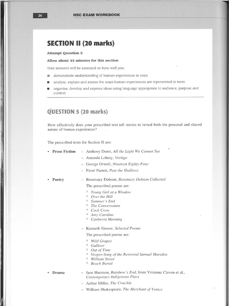 2020 HSC Exemplar Common | PDF