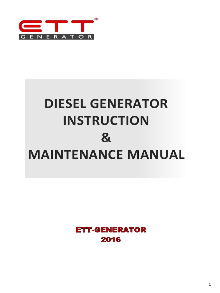 Diesal Generator Instruction Manual | PDF | Electric Generator | Mains ...